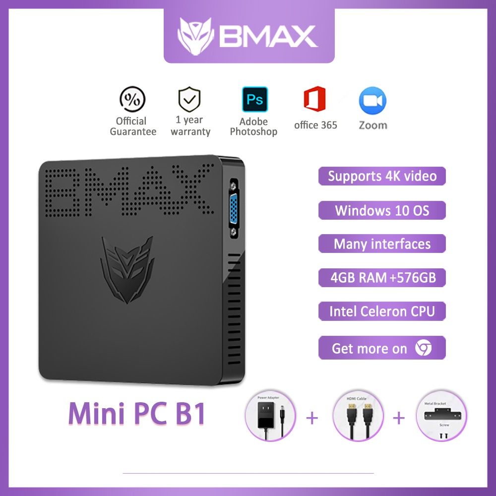 Bmax B1 Mini PC Intel Celeron J3060 1.6GHz up to 2.4GHz 4GB+64GB Wifi ...