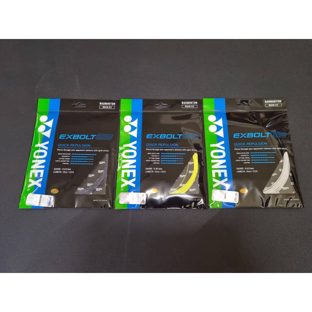 Yonex Exbolt 63 Badminton String 100% Original Sunrise 0.63mm | Shopee ...