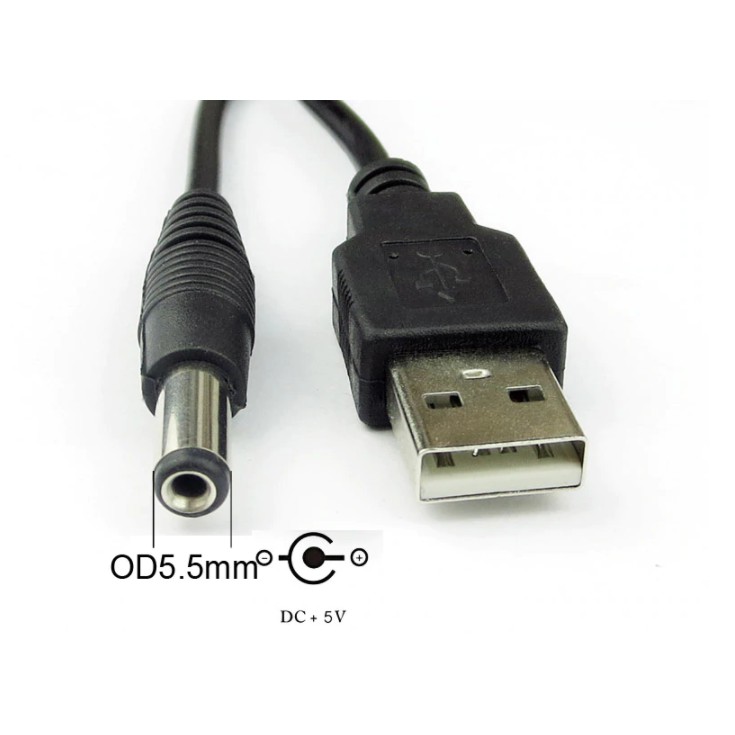 USB To DC Male DC2.5 DC3.5 DC5.5mm Barrel Jack Power Cable Connector ...