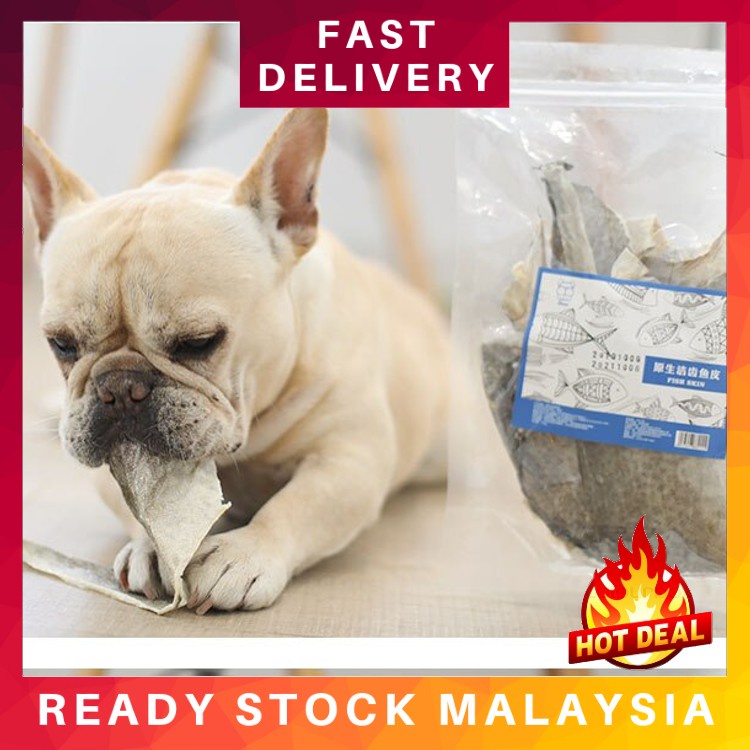 Pet Fish Skin Rolls Snacks Air-Dried Deep Sea Cod Skin Molar Hair ...