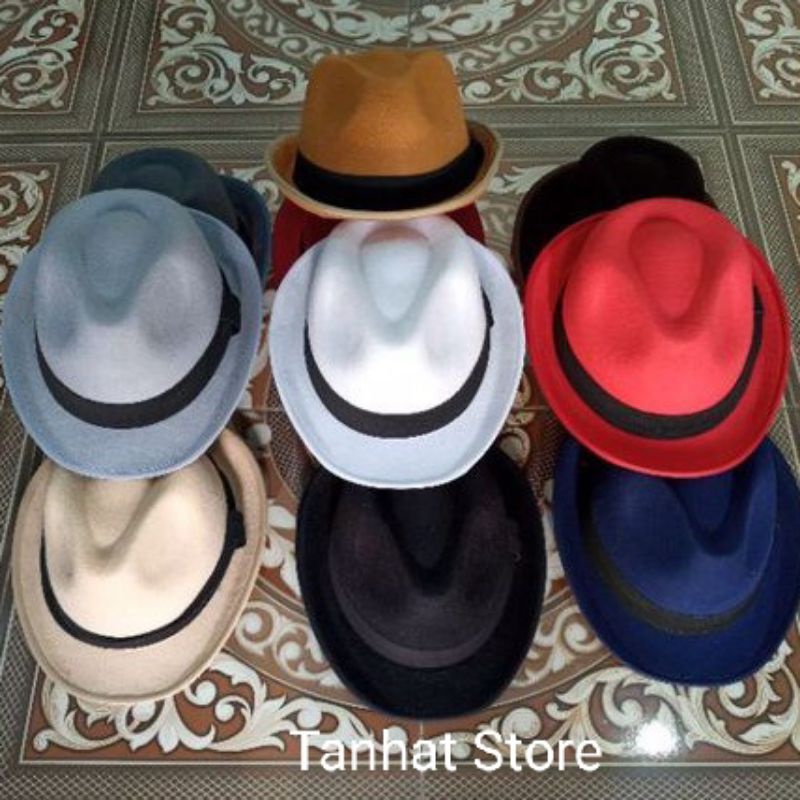 Adult Plain Velvet Fedora Hat | Shopee Malaysia