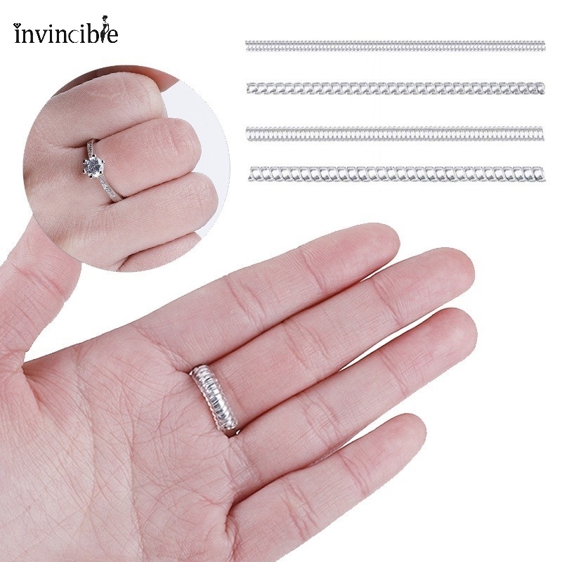 4 Styles Invisible Finger Ring Adjuster Cord/ Transparent Spiral Ring ...