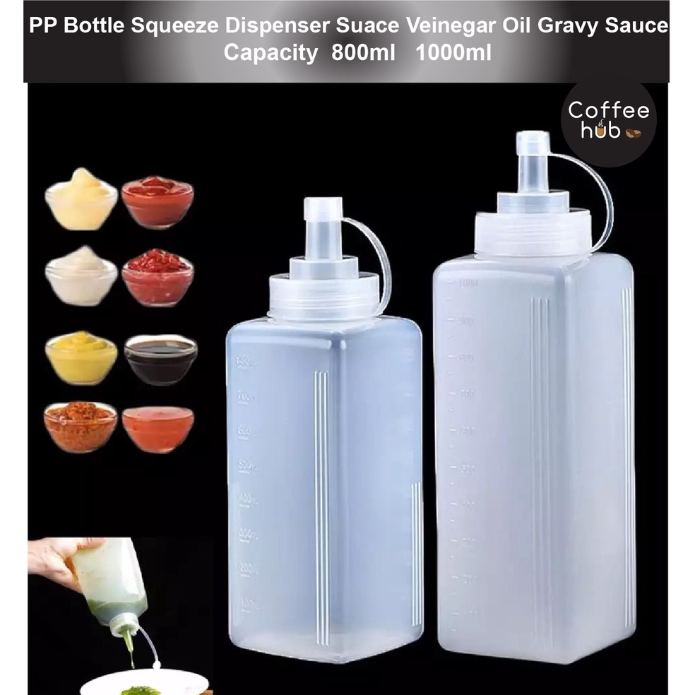 (READY STOCK)800/1000ml Plastic Condiment Bottles Squeeze Kitchen Leak ...