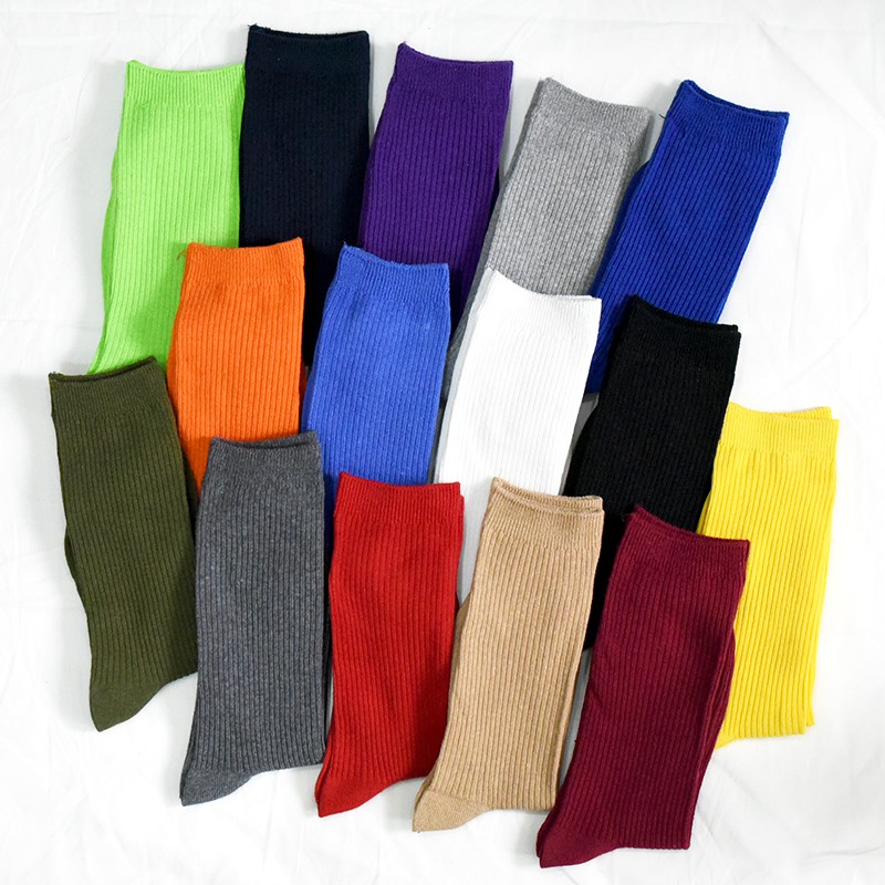 15 Colors High Cut Plain Colors Edgy Iconic Korean Socks ...