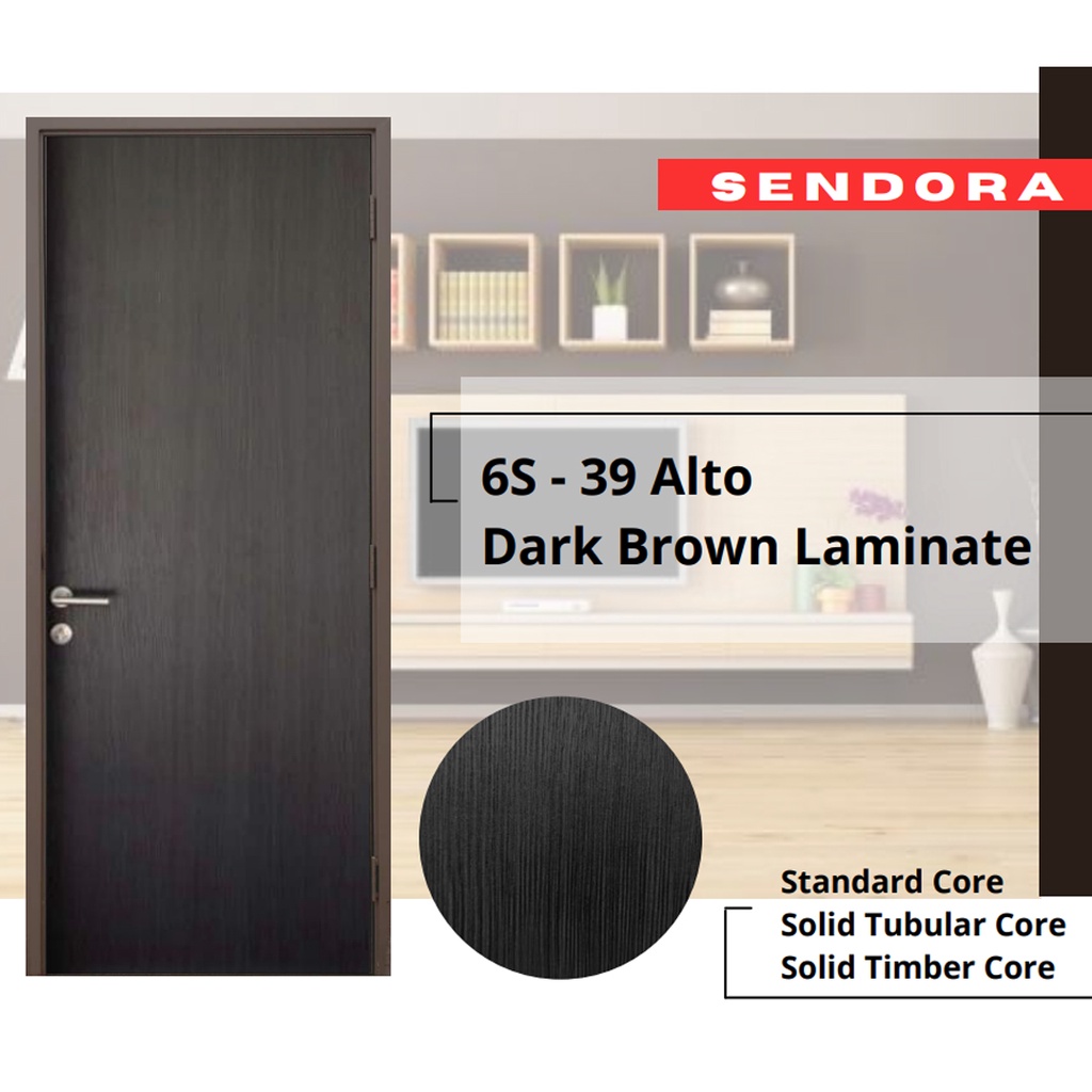 (PRE ORDER) SENDORA Wooden Door 6S VINYL Laminated Door 3ft X 7ft ...