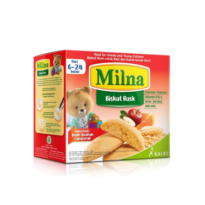 Milna Baby Rusk Mixed Fruits(Buah-buahan campuran) 6-24Months 130G ...