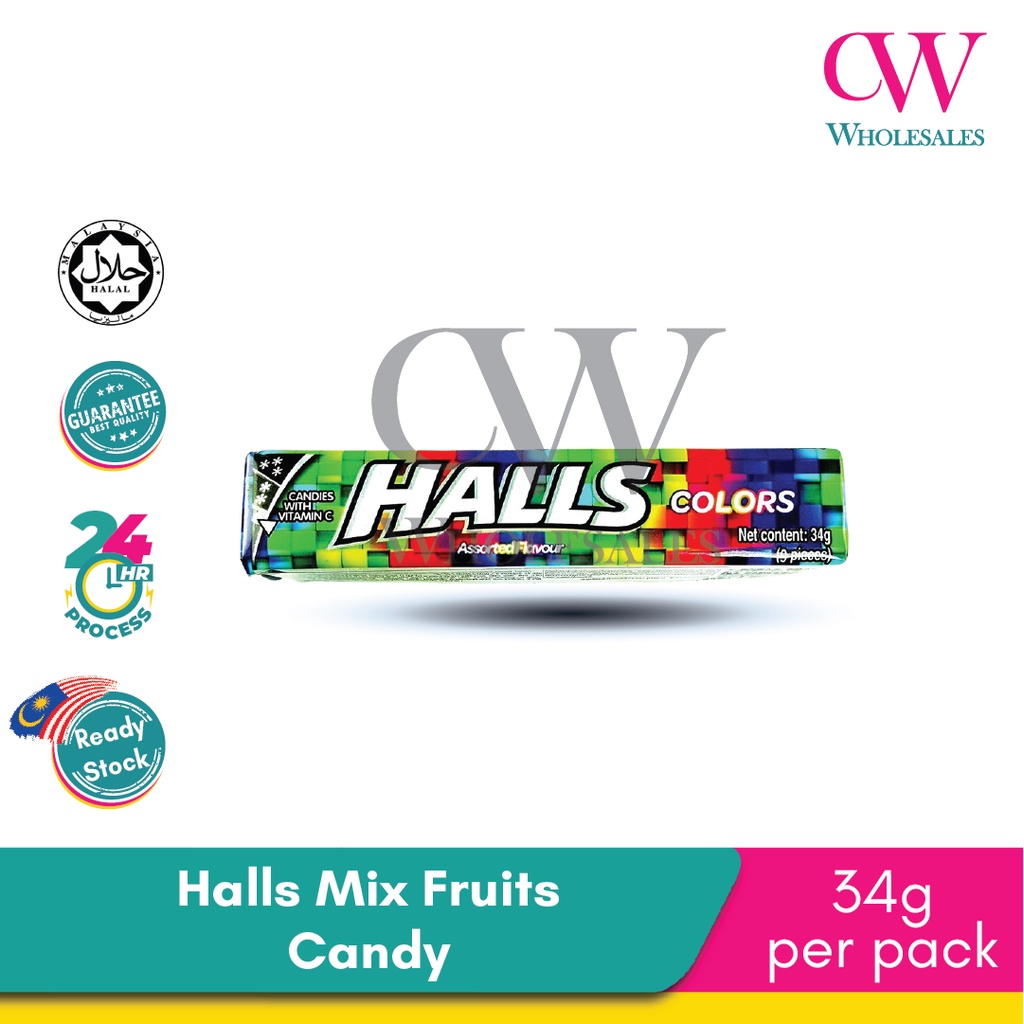34g Halls Stick Strawberry/Blueberry/Orange/Mix Fruits/Extra Strong ...