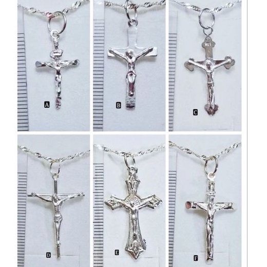 925 Silver Catholic Cross Pendant 925纯银天主教十字架吊坠 Religious Cross Pendant ...