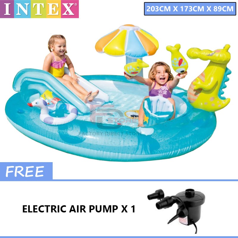 INTEX 57129 Alligator Play Inflatable Children Spray Kiddie Wading ...