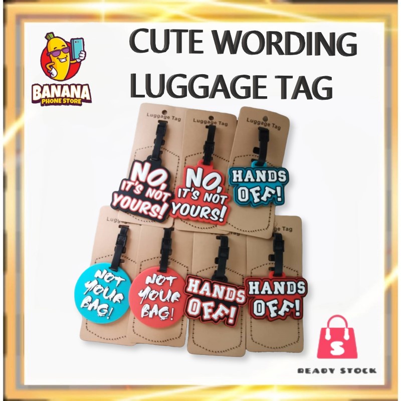 ( READY STOCK ) CUTE WORDING CARTOON LUGGAGE TAG SOFT SILICONE NAME ...
