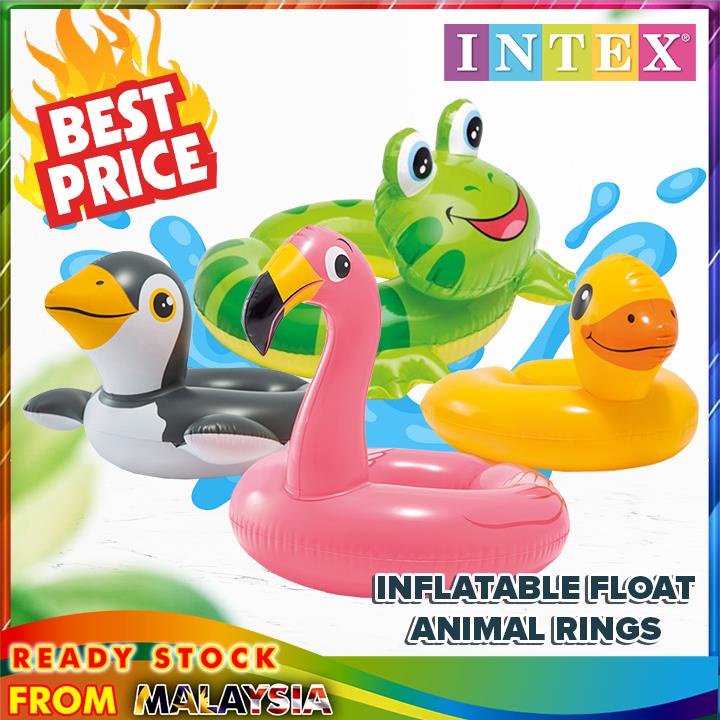 INTEX 59220 6Design Animal Split Rings Inflatable Float Swimming Ring ...