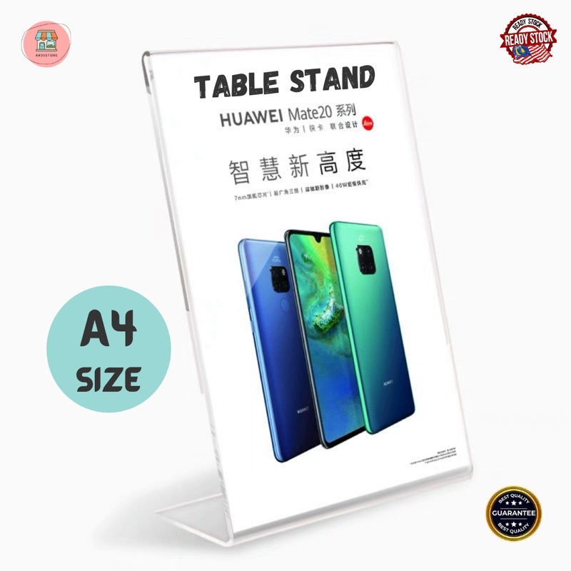 [READY STOCK] A4 Size L-Shape Table Stand/Card Holder Display Stand ...