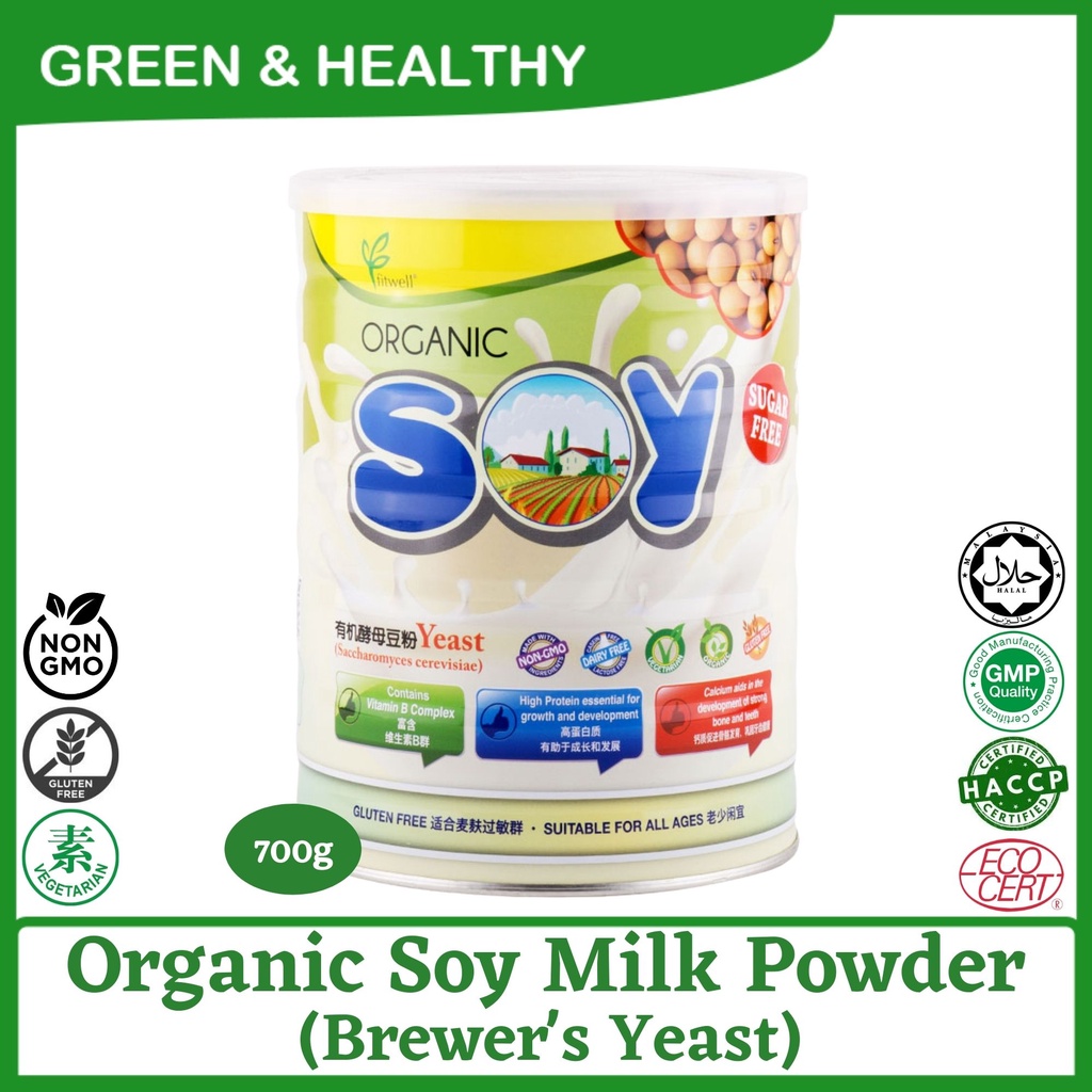 FITWELL BREWER'S YEAST ORGANIC SOY MILK POWDER [700G] | Shopee Malaysia