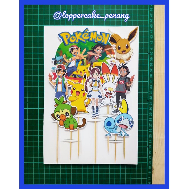 Pokemon Happy Birthday Decoration Set Cake Topper for Birthday Cake ...