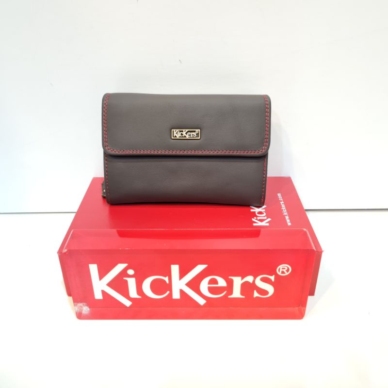 Kickers genuine leather ladies zip purse C50338-DNS | Shopee Malaysia