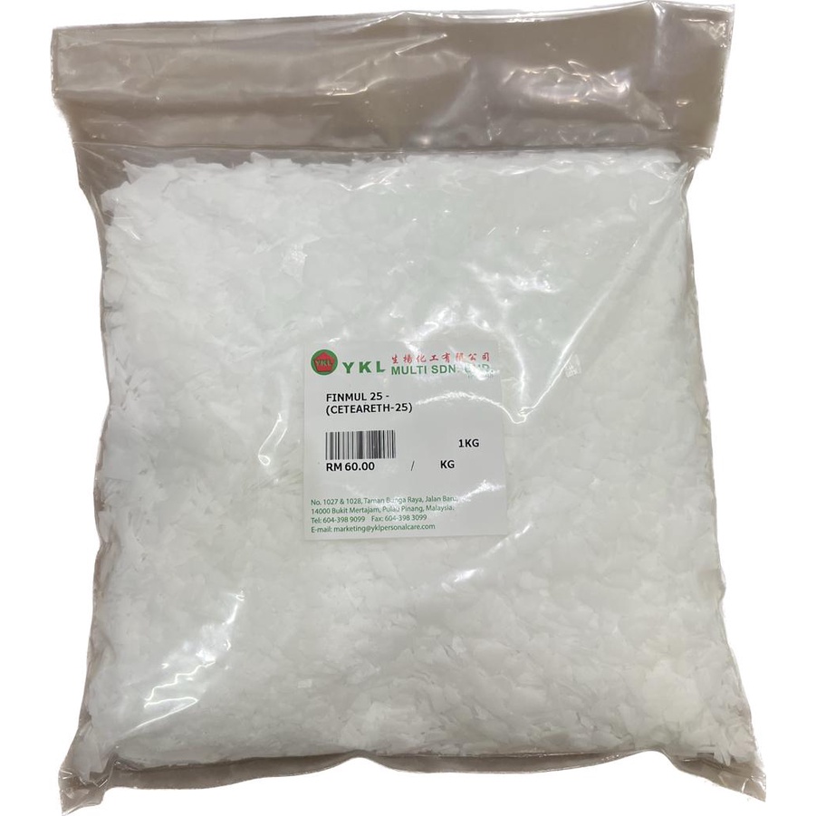 FINMUL 25 (CETEARETH 25) Emulsifier - Pomade/Hair Conditioner 1KG ...