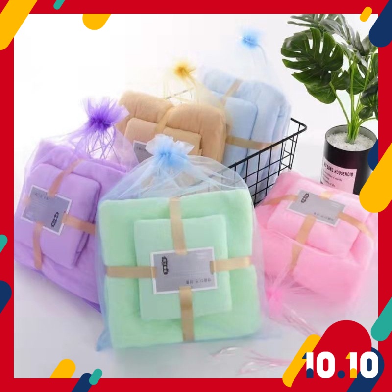 🔥Tuala Viral Towel 2 in 1 Microfiber Bath Towel Set Absorbent Water ...