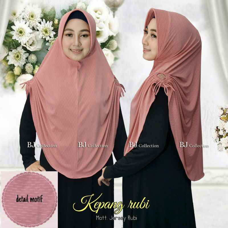 Instant Hijab PREMIUM JERSEY With RUBY Braid Pattern/ORIGINAL Instant ...