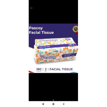 Pascoy tissue 180 sheets 2 ply - Smooth facial tissue | Shopee Malaysia