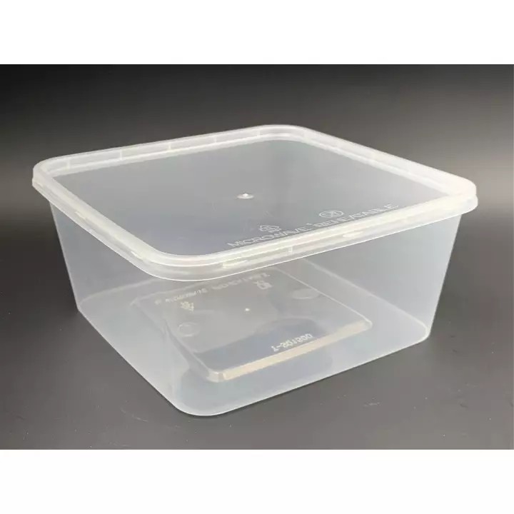 SQ1500 Square Disposable Plastic Food Container [ 50sets± ] 1500ml ...