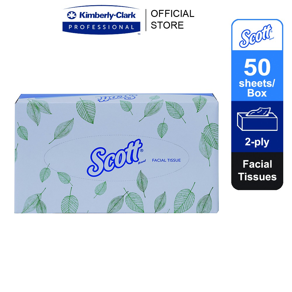 Scott Facial Tissue 2 Ply 10631 - White (50 Sheets) | Shopee Malaysia