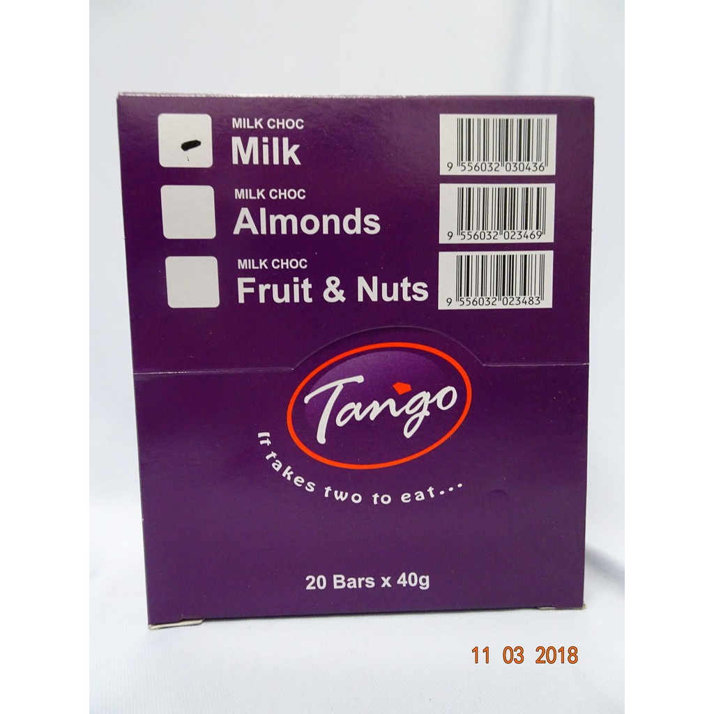 20 Bars Tango Milk Chocolate 40g Each (LOCAL READY STOCKS) | Shopee ...