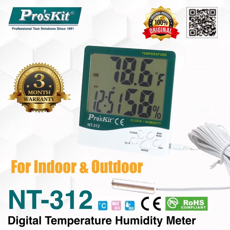 Pro'sKit NT-312 Digital Temperature Humidity Meter | Shopee Malaysia