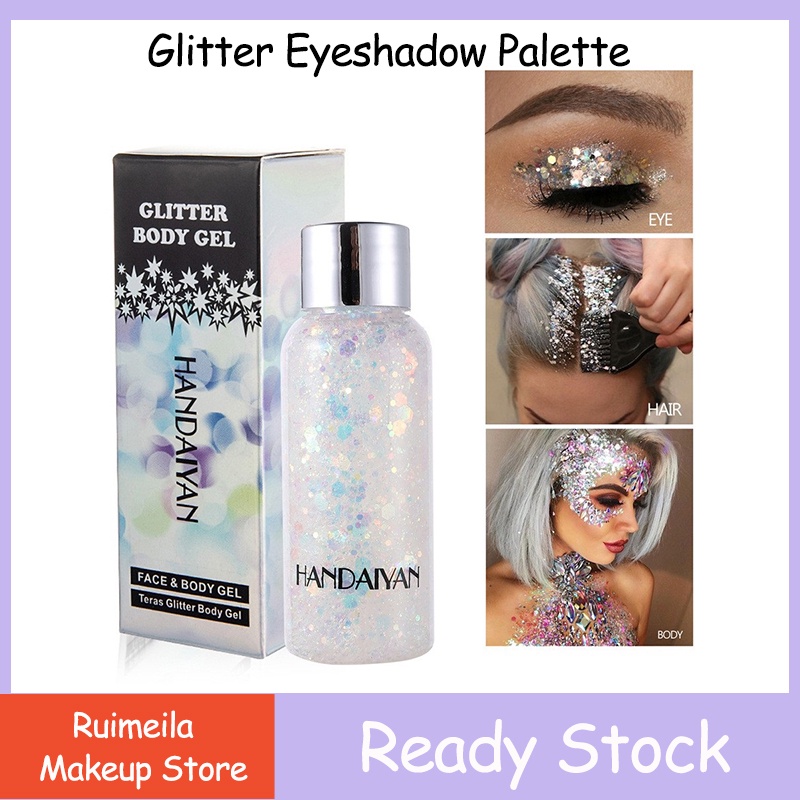HANDAIYAN 1PC Glitter Eyeshadow Palette Glitter Body Gel Mermaid Flash ...