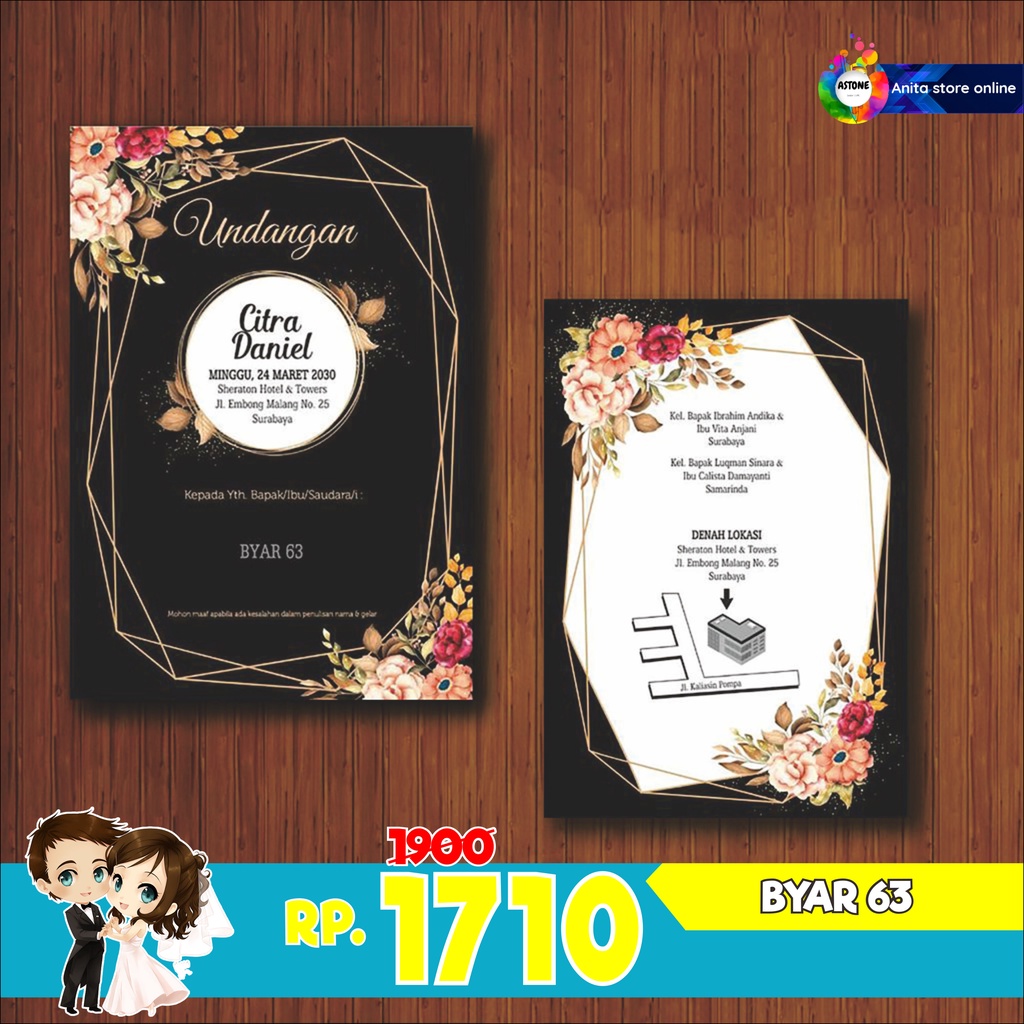 Astone WEDDING Invitation Letter 63 Blank/Bridal Invitation CARD ...