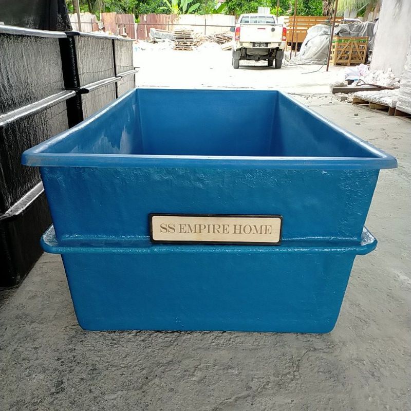 NEX 6 x3x2 Blue Fiberglass Fish Tank Water Pond Aquarium Heavy Duty ...