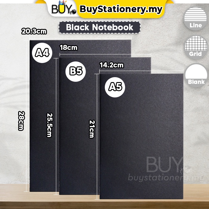 Notebook Journal 72pgs Brown Black Exercise Book Diary Sketch Planner ...