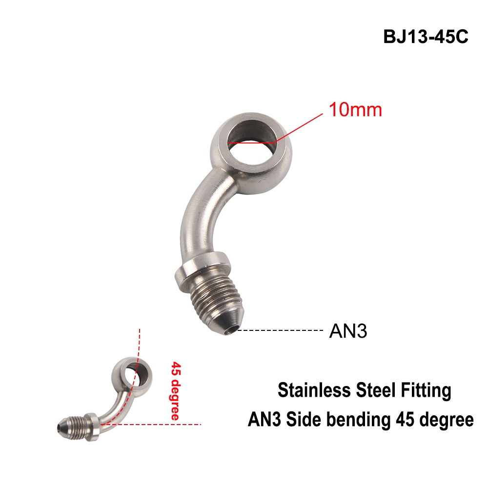 AN3 Motorcycle Motor Bike Hydraulic Brake Oil Hose Line Banjo Fitting ...