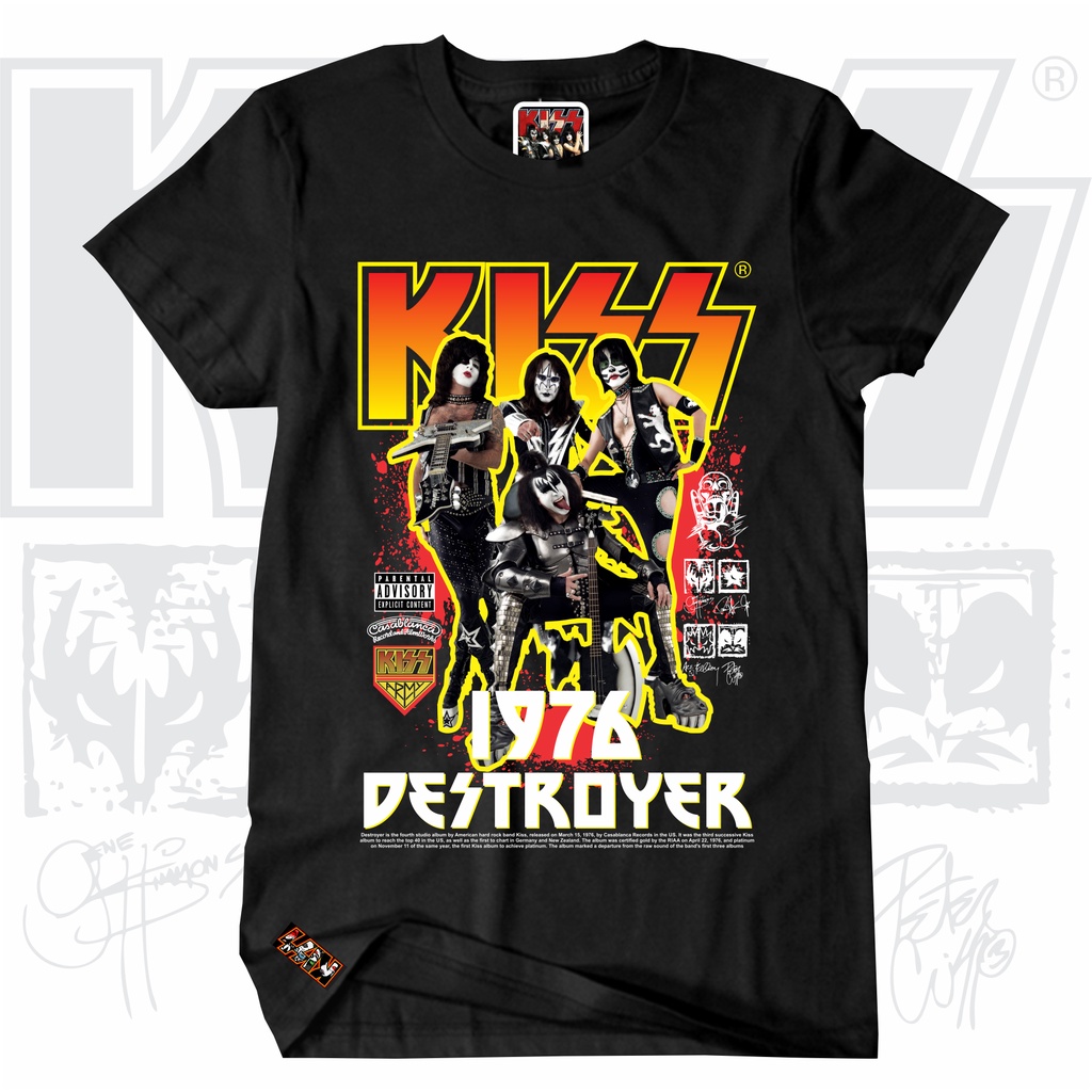 Rock Band Kiss 1976 Destroyer Album Super Premium T-shirt Available big ...