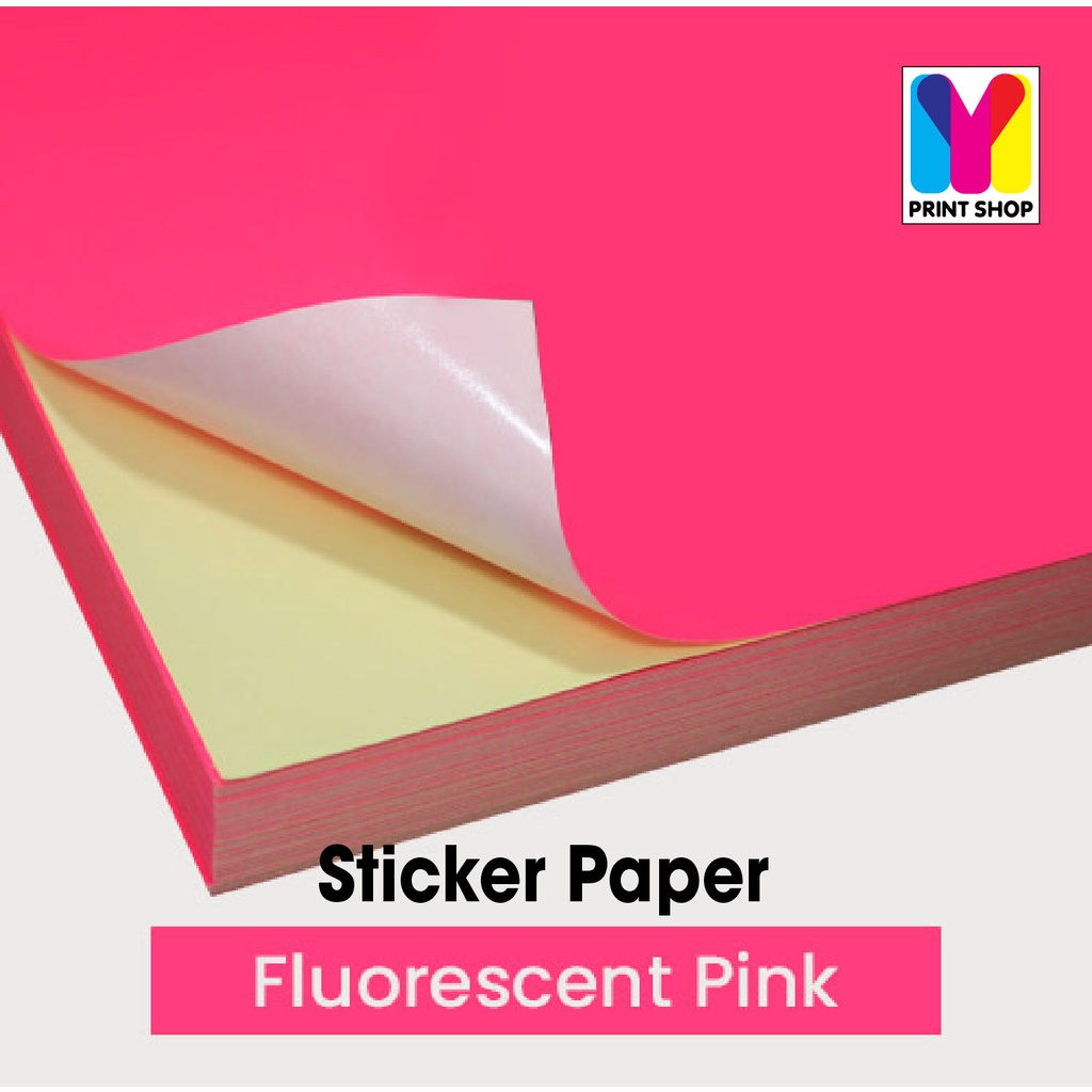10pcs Fluorescent Colour A4 Size Sticker paper Labels Sheet Paper ...