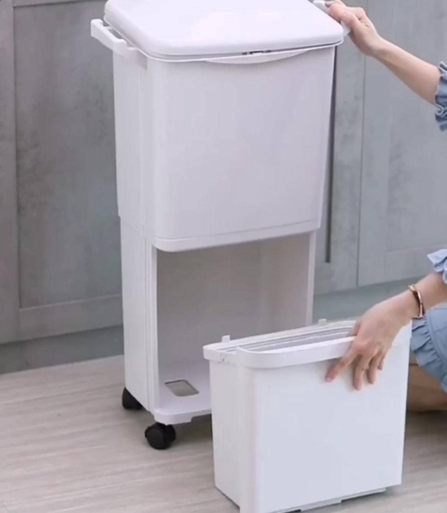 UDC 🗑️45L Large Capacity Waste Sorting Bin Dry And Wet Recycle Bin ...