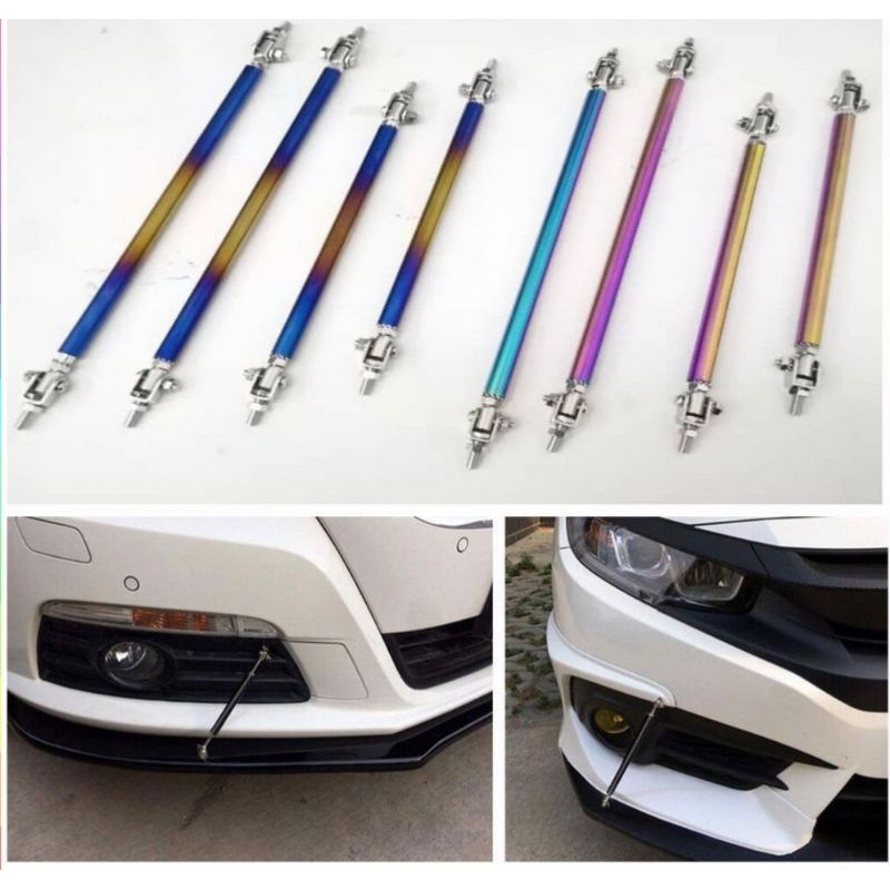 2xUniversal 200mm Adjustable Front Rear Bumper Lip Splitter Rod Support ...