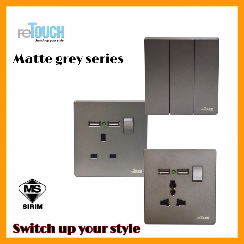 reTOUCH ULTRA RIMLESS SWITCH [MATT GREY SERIES] | Shopee Malaysia