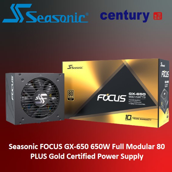 Seasonic FOCUS GX-650 650W Full Modular 80 PLUS Gold Certified Power ...