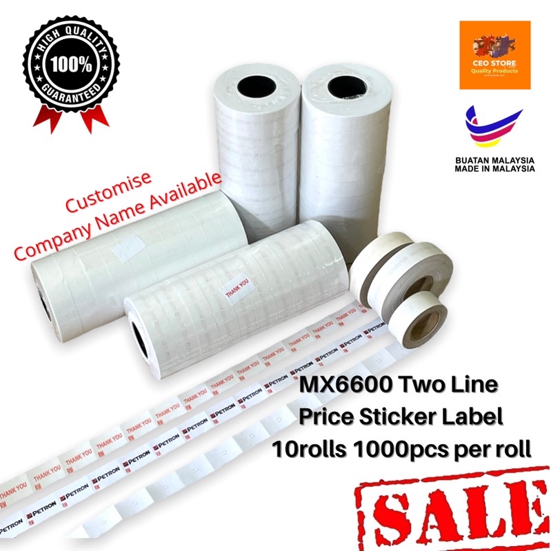 Label Stickers 2Line Label Price Label 1000pcs 10rolls MX6600 Labeller ...