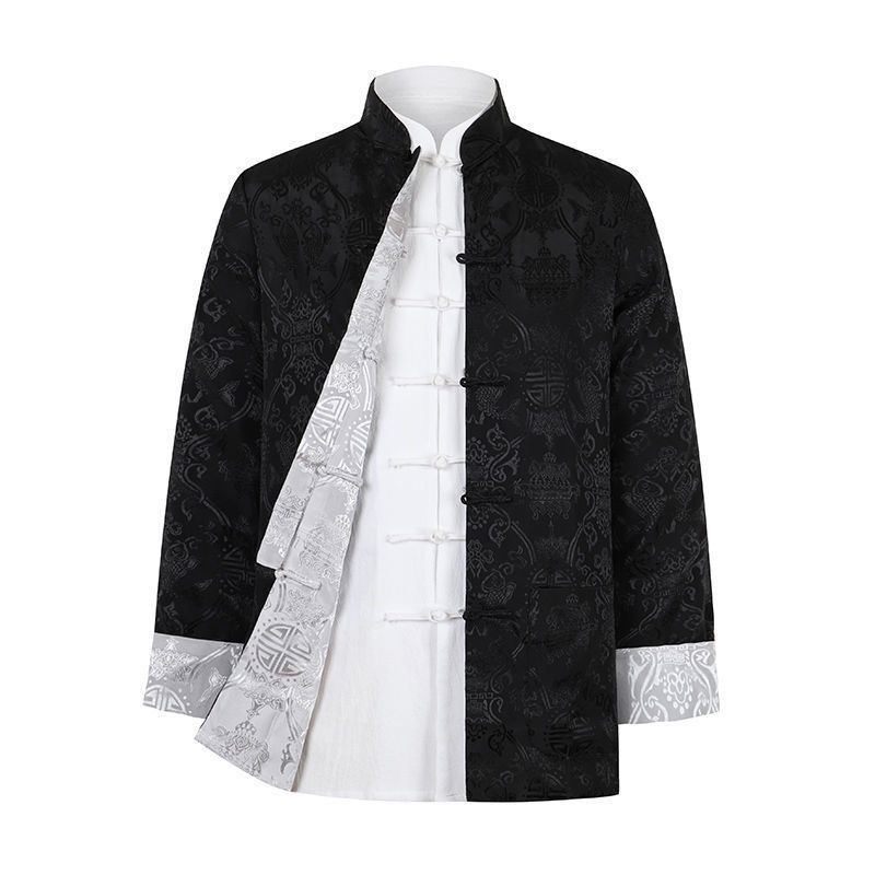 Men Traditional Shirt Tang Suit Embroidery Silk Satin SamFu Traditional ...