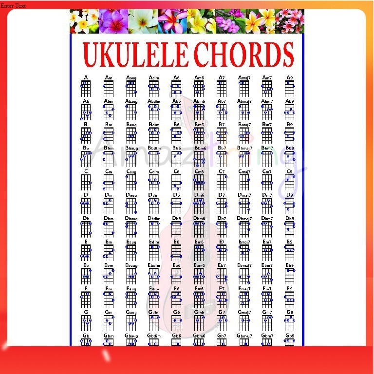 Amazthing Carta Chord Ukulele | Laminated Ukulele Chords Chart (30cm x ...
