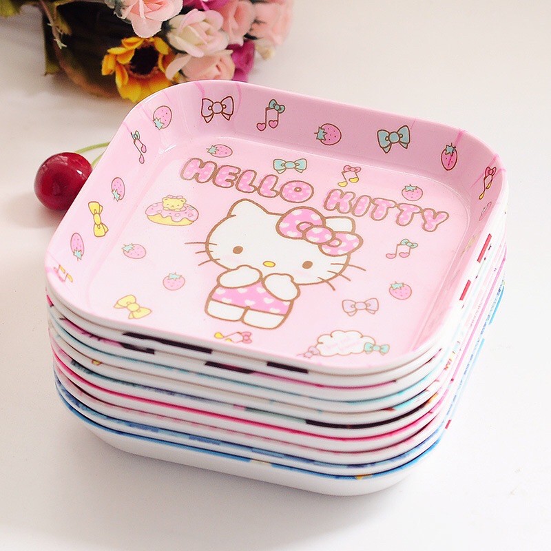 [Ready Stock] Cartoon Hello Kitty Cute Melamine plate Kids Baby Plate ...