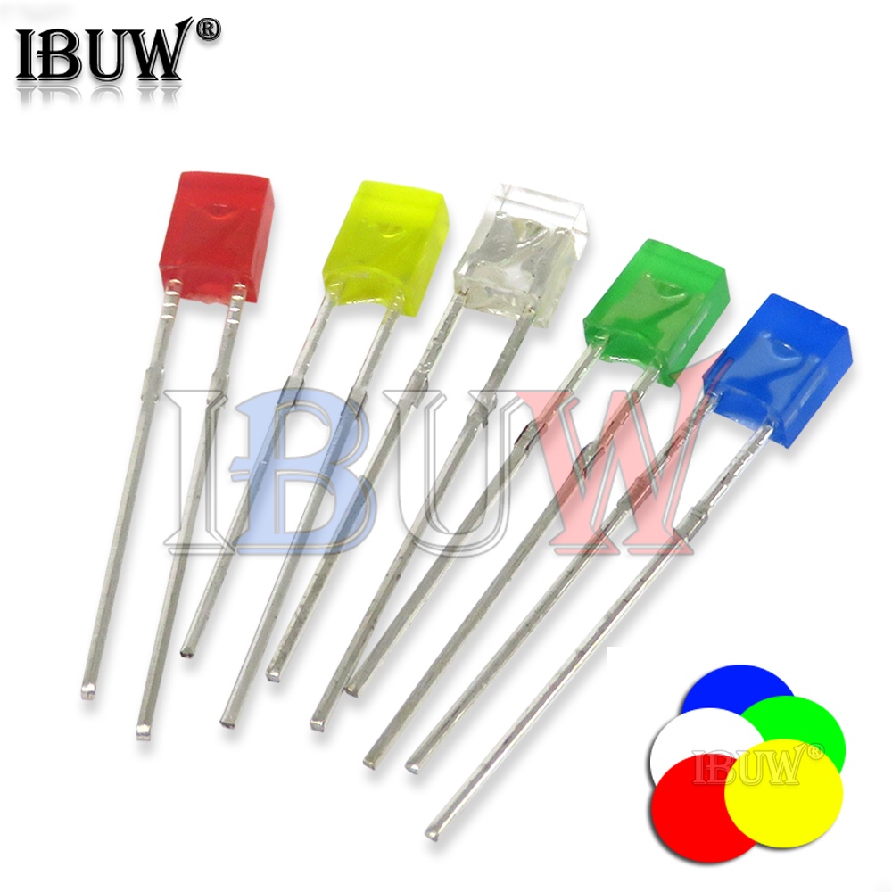 100PCS 2X3X4 2X5X7 square LED 234 257 light emitting diode blue red ...