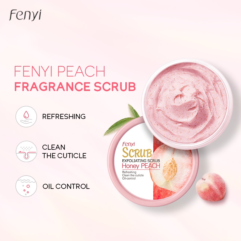 FENYI Peach Body Scrub Cleansing Brightening Exfoliating Cream Leg Arm ...