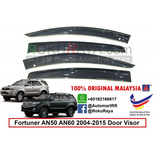 Toyota Fortuner AN50 AN60 (1st Gen) 2004-2015 AG Rain Wind Sun Deflector Air Press Awning Door ...