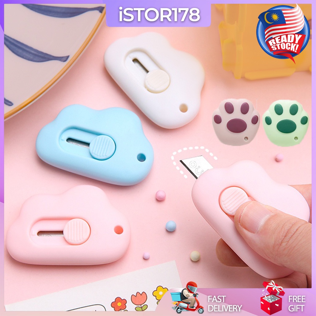 MINI PAPER CUTTER CUTE ART KNIFE PARCEL STATIONERY CUTTER PEMOTONG ...