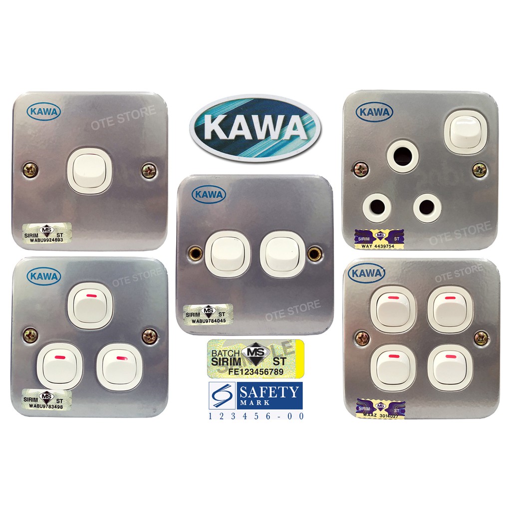 KAWA Metal Clad Flush Switches (SIRIM Approval & Safety Approval) (1G ...