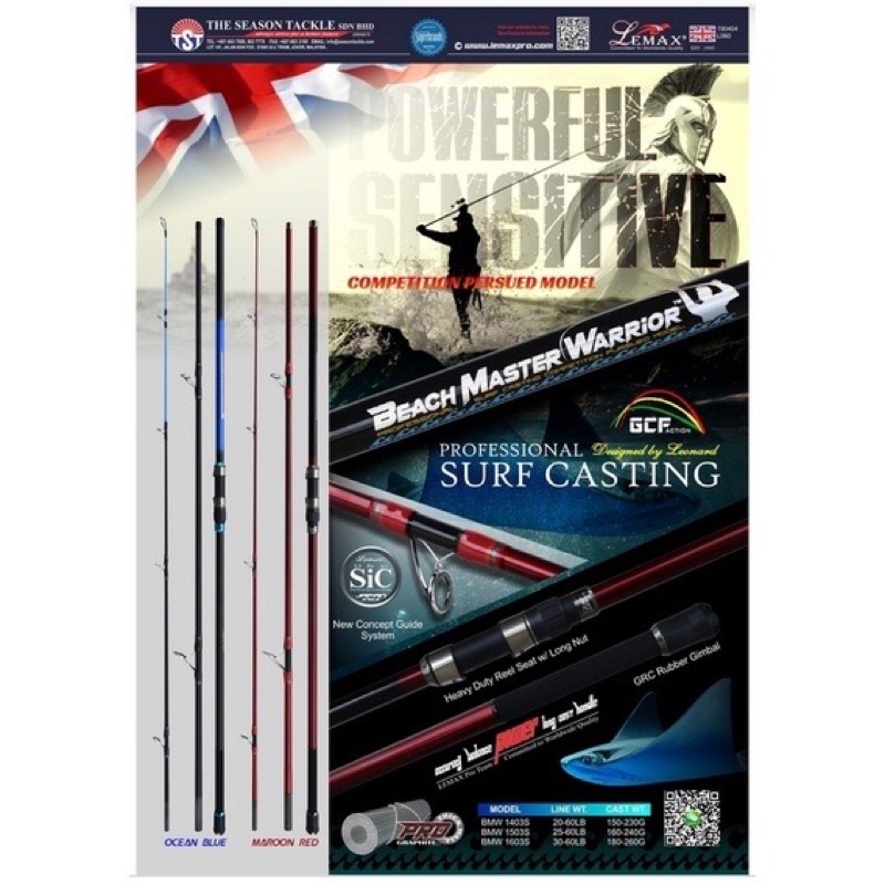 LEMAX BEACH MASTER WARRIOR BMW SURF ROD | Shopee Malaysia