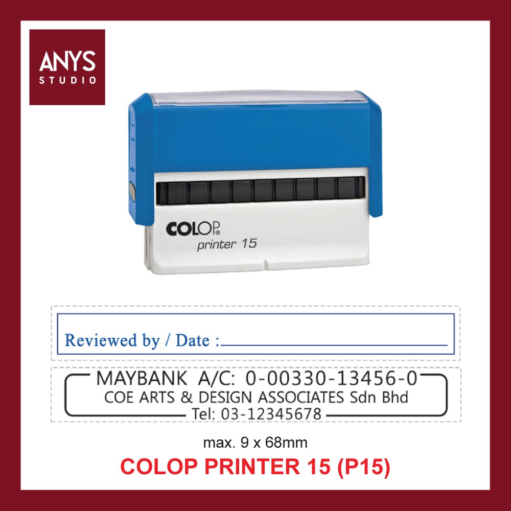 [Custom Made] (P15) COLOP Printer Line Printer 15 Self-Inking Stamp Custom Made (Black, Green ...
