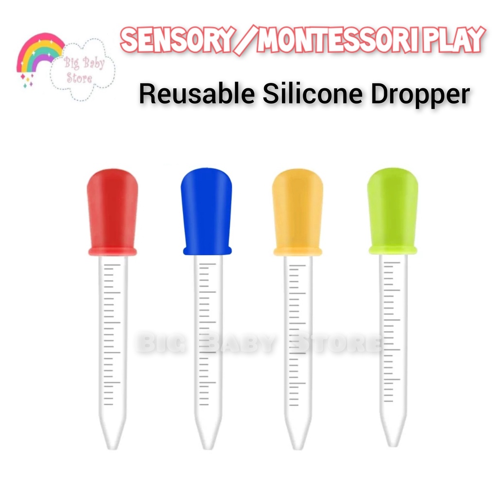 Silicone Pipette Reusable Dropper 💕Ready Stock💕Sensory Montessori Play ...
